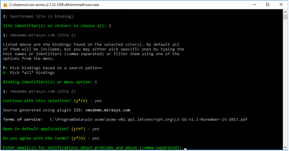Spotter Web Certificate using Let´s Encrypt - v1.0