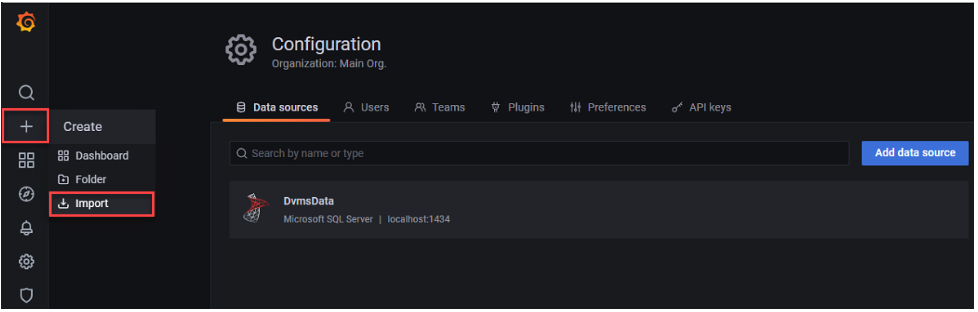 Importing Mirasys dashboards Importing Mirasys dashboards