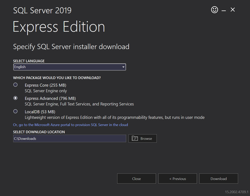 Upgrade Microsoft SQL Server Express 2014 to 2019