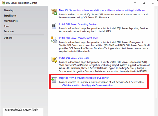 Upgrade Microsoft SQL Server Express 2014 to 2019