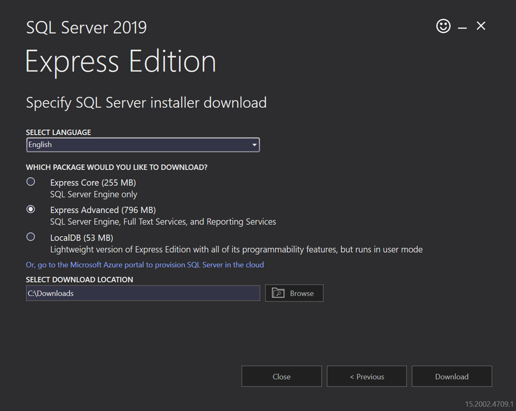 Installing Mirasys VMS and Microsoft SQL Express 2019 separately