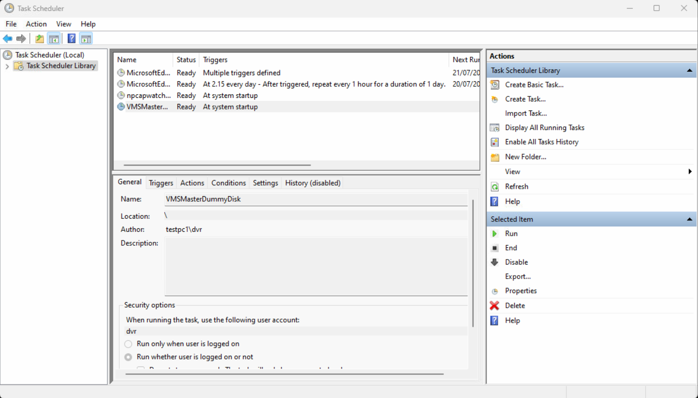 How to create "dump" virtual disk for VMS Master
