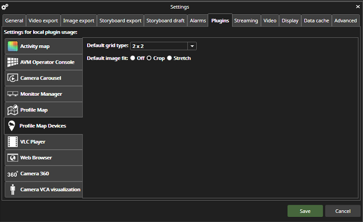 Spotter Profile Map Devices settings | Mirasys Help Center