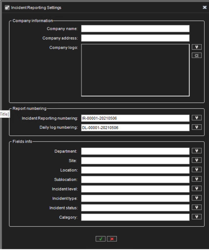 Incident Reporting Settings | Mirasys Help Center