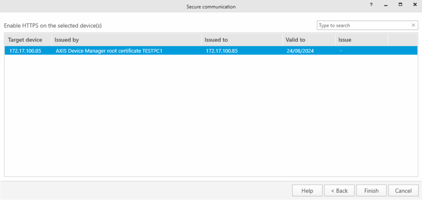 Axis Device Manager and Certificate creation/installation | Mirasys ...