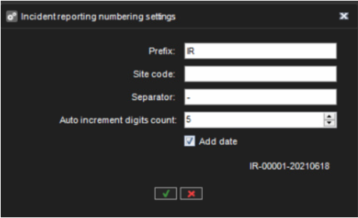 Incident Reporting Settings | Mirasys Help Center